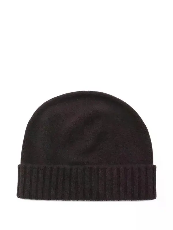 Malo Ribbed Cuff Beanie - Black