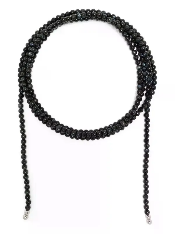 Tom Wood Larvikite Bead Necklace - Silver