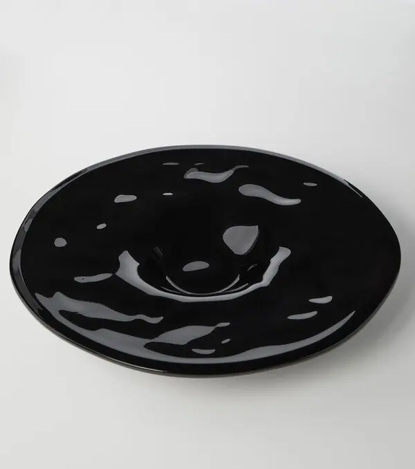 LOUISE ROE Vintage Glass Decorative Tray - Black