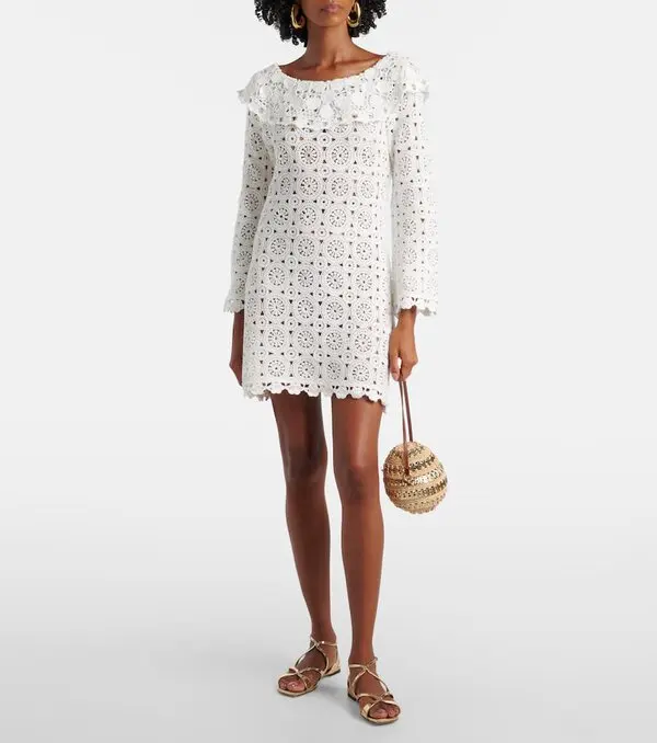 Rixo Envalira Crochet Mini Dress