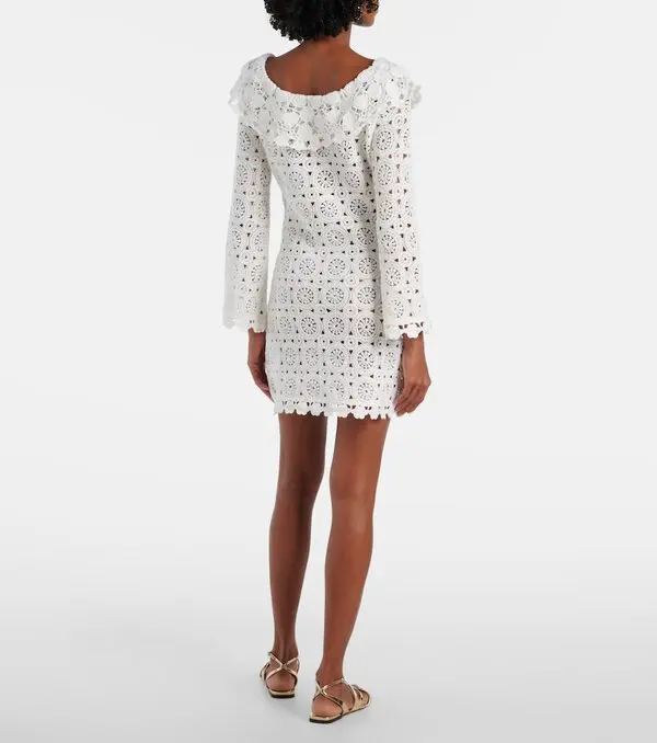 Rixo Envalira Cotton Crochet Minidress