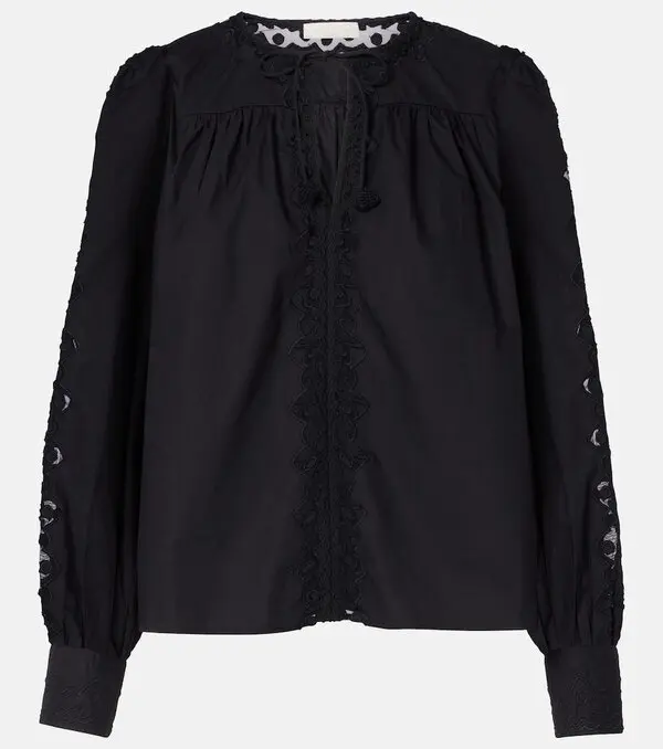Ulla Johnson Kady Lace-trimmed Blouse - Black