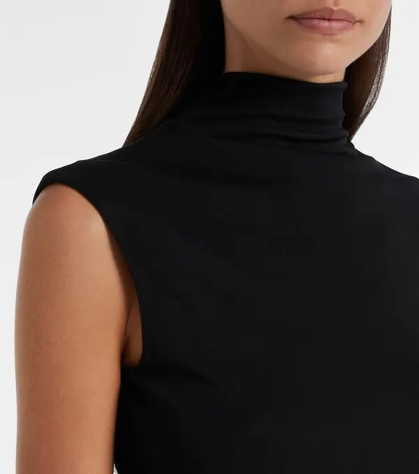 JIL SANDER Sleeveless Mock Neck Maxi Dress - Black
