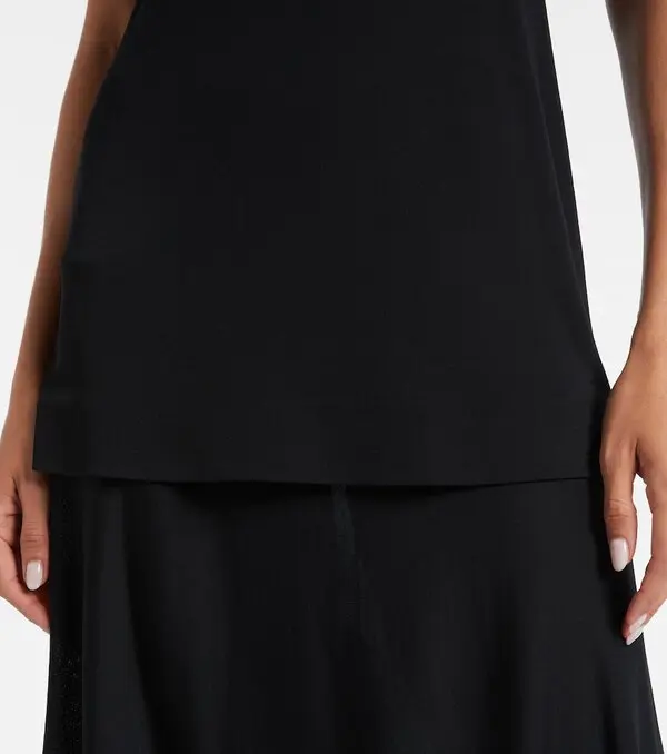 JIL SANDER Sleeveless Mock Neck Maxi Dress - Black