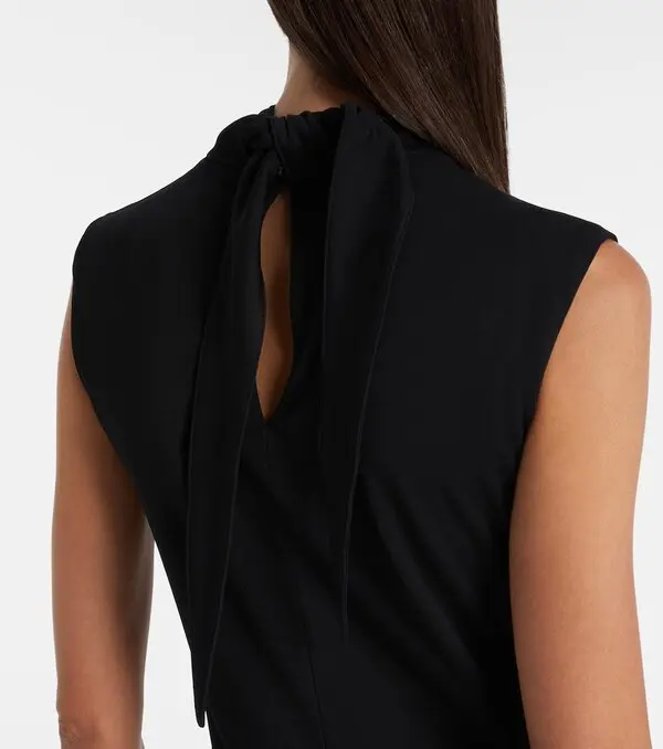 JIL SANDER Sleeveless Mock Neck Maxi Dress - Black