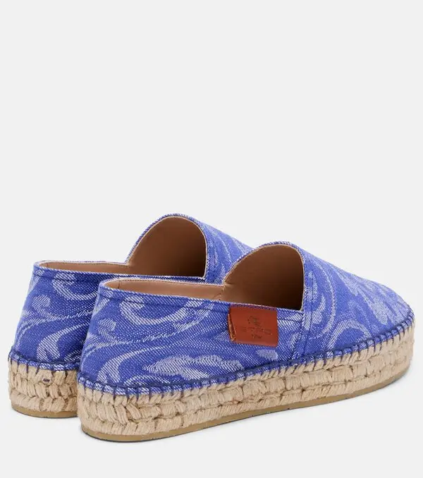 Etro Paisley Denim Jacquard Espadrilles - Blue