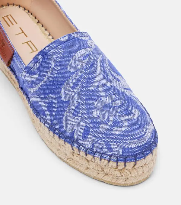 Etro Paisley Denim Jacquard Espadrilles - Blue