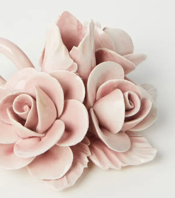BITOSSI Set Of 2 Floral Ceramic Candleholders - Pink