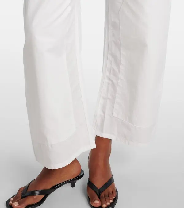 LESET Kyoto Cotton Barrel-leg Pants - White