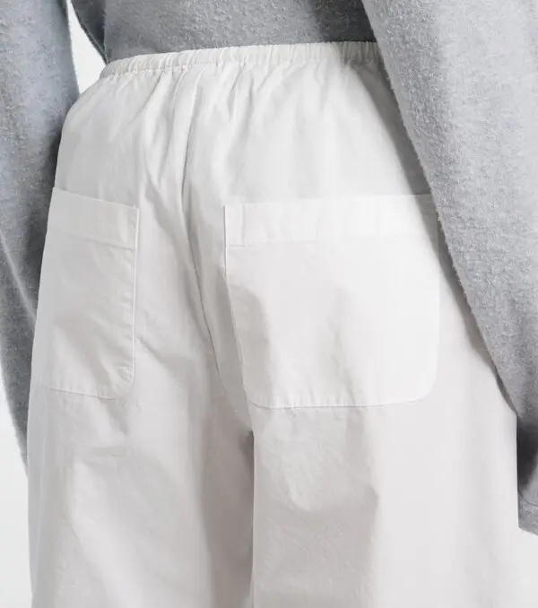 LESET Kyoto Cotton Barrel-leg Pants - White