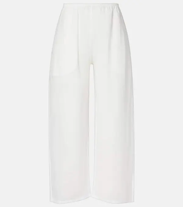 LESET Niko Ramie Cropped Barrel-leg Pants