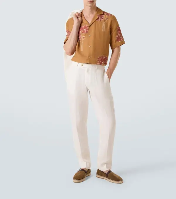 Frescobol Carioca Affonso Linen Straight Pants