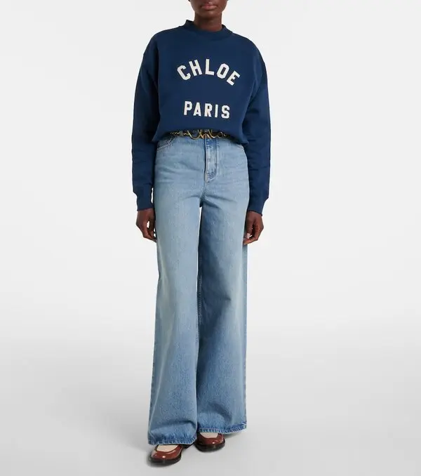 Chloé Marcie Leather And Canvas Loafers - Brown