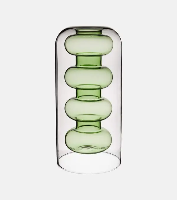 TOM DIXON Bump Tall Glass Vase - Green