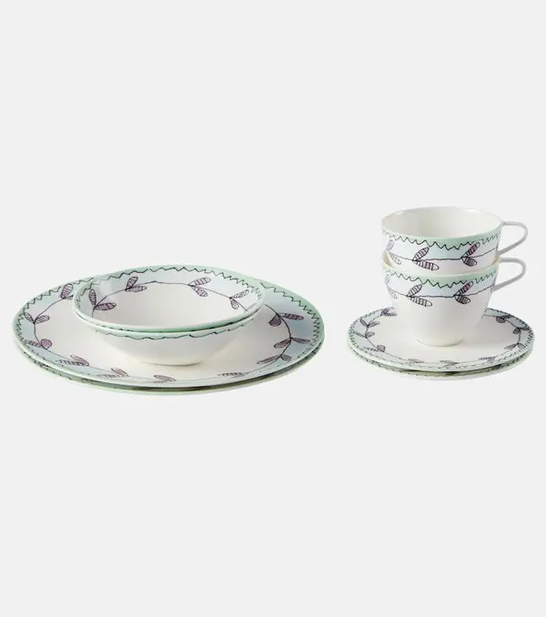 SERAX Midnight Flowers Blossom Milk Porcelain Breakfast Set Marni