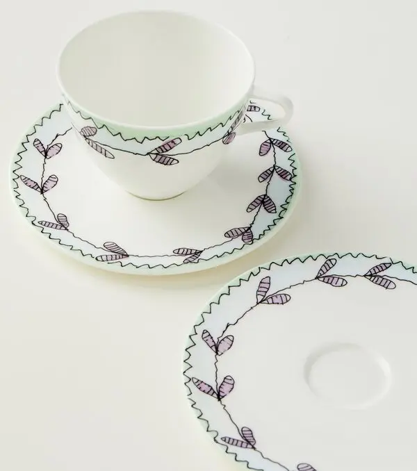 SERAX Midnight Flowers Blossom Milk Porcelain Breakfast Set Marni