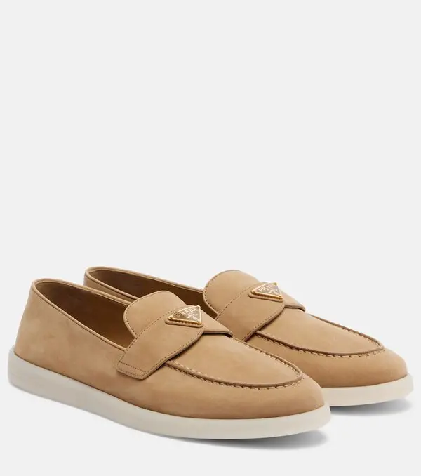 Prada Leather Loafers - Beige