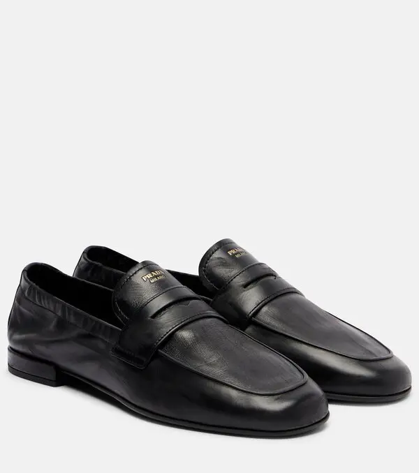 Prada Leather Loafers - Black