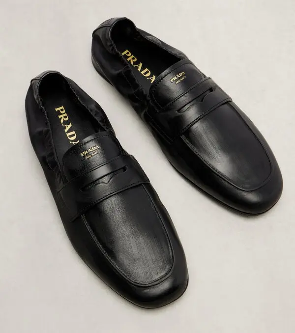 Prada Leather Loafers - Black