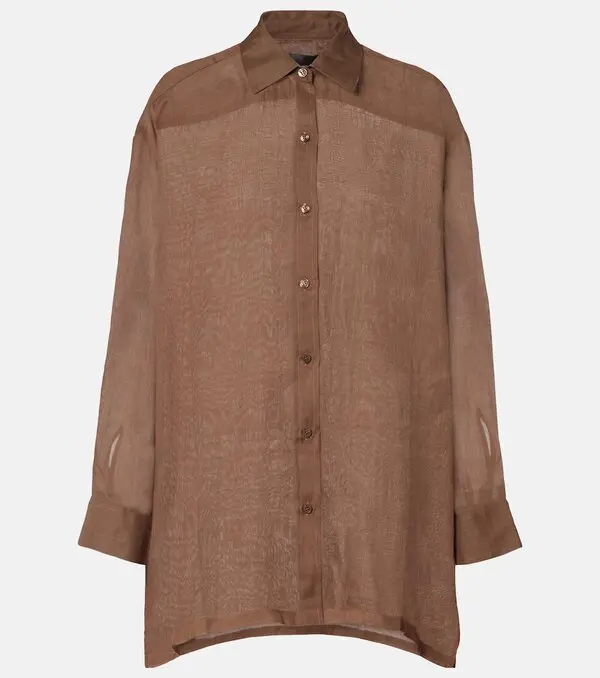 LESET Niko Oversized Ramie Shirt - Brown