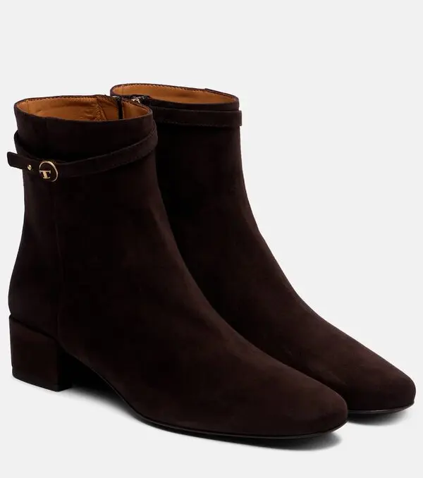 TOD'S 35 Suede Ankle Boots - Brown