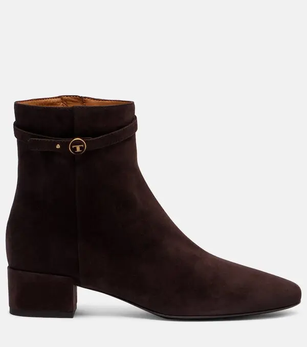 TOD'S 35 Suede Ankle Boots - Brown