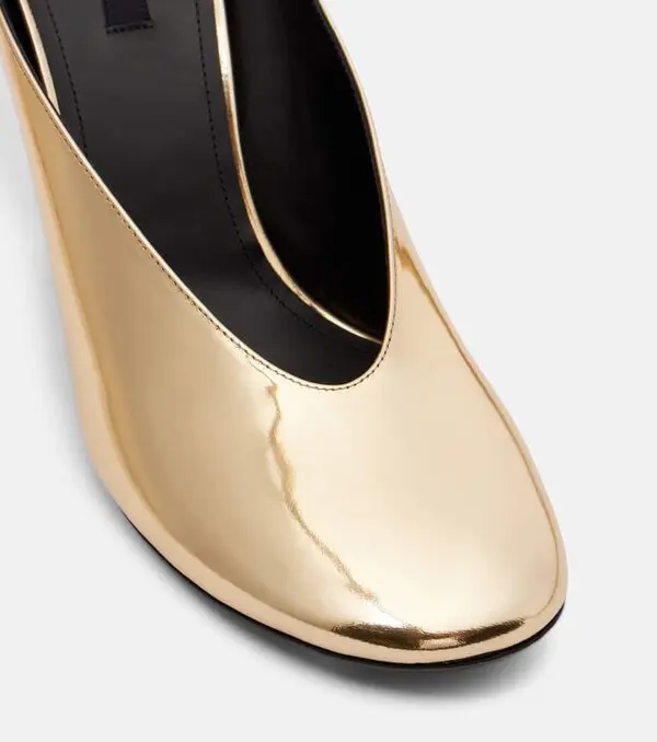 Givenchy Sculpted 95 Mirrored Leather Mules - Gold