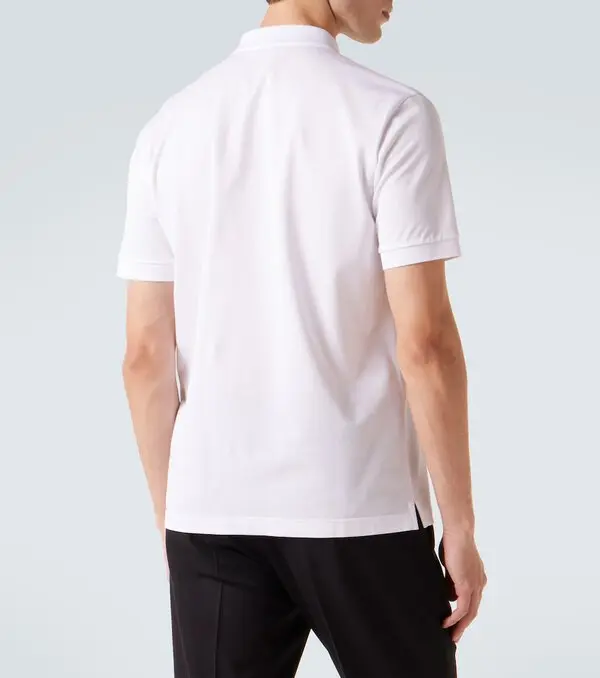 Prada Logo Cotton Polo Shirt - White