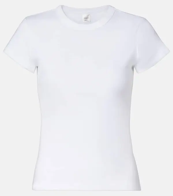 LESET Nando Ribbed-knit Cotton T-shirt - White