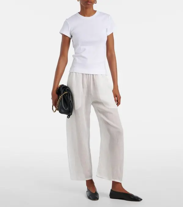 LESET Ribbed-knit Cotton T-shirt