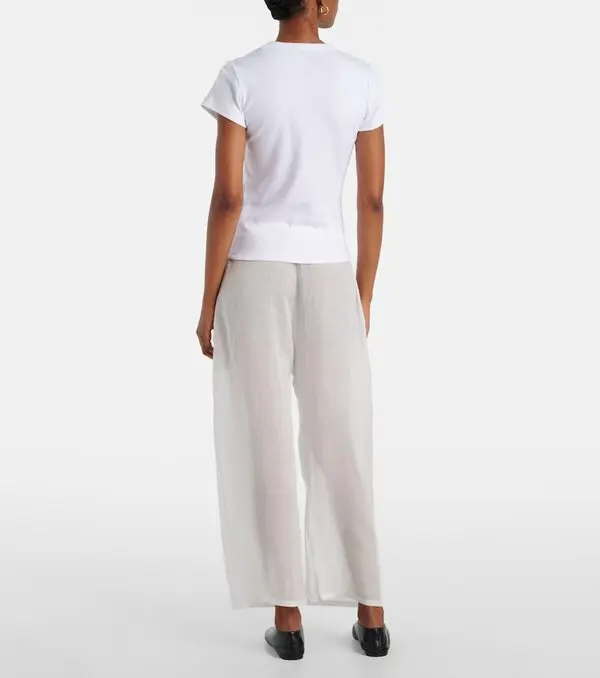 LESET Ribbed-knit Cotton T-shirt