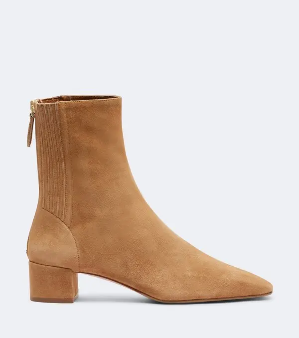 AQUAZZURA Saint Honore 35 Suede Ankle Boots - Brown