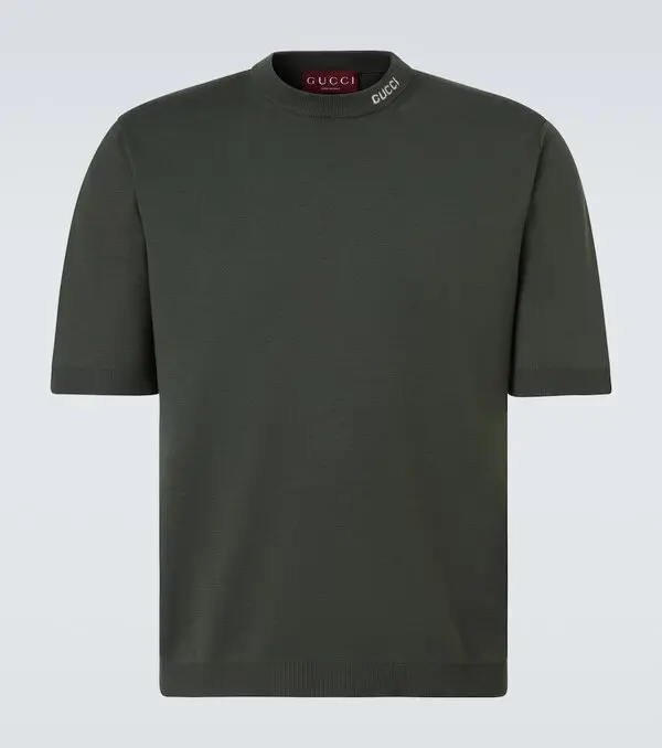 Gucci Logo Silk And Cotton T-shirt - Green