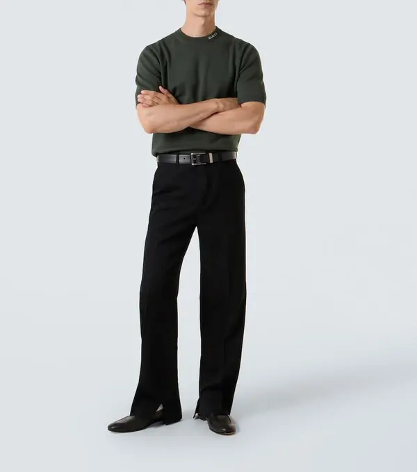 Gucci Logo Silk And Cotton T-shirt - Green