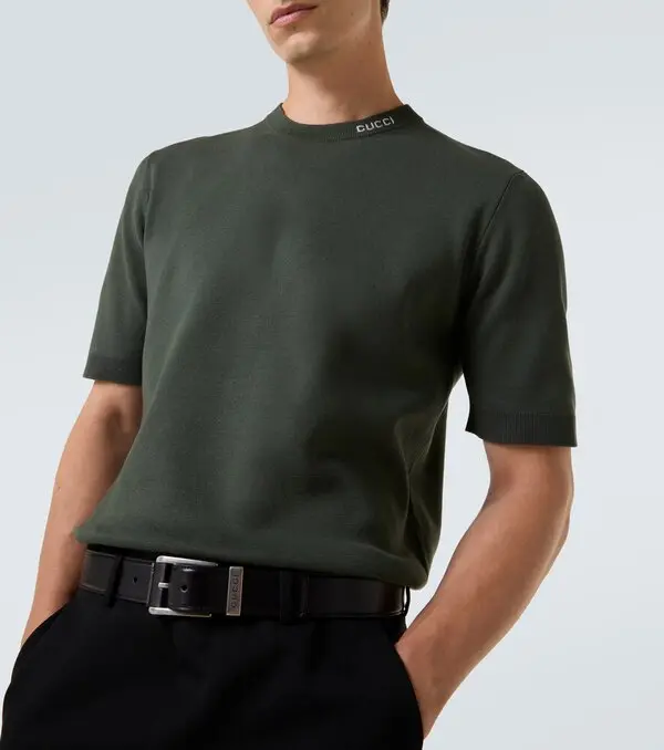 Gucci Logo Silk And Cotton T-shirt - Green