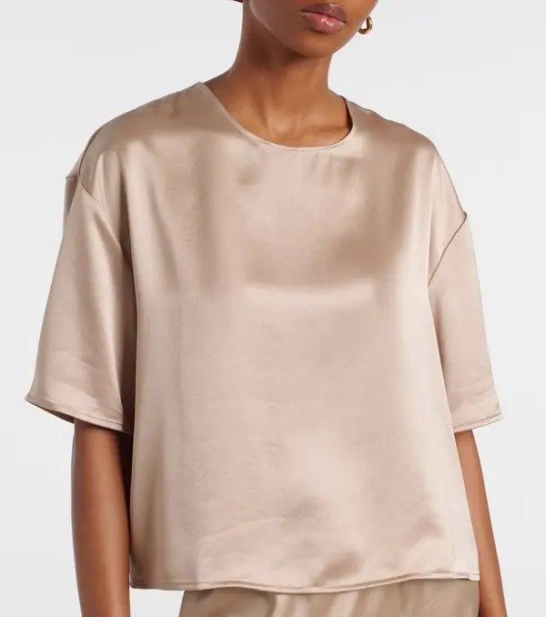 LESET Barb Satin T-shirt - Beige