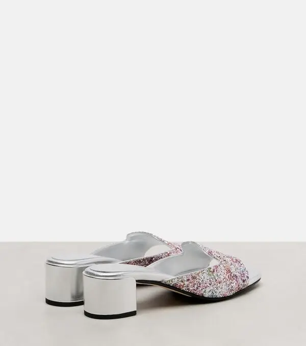 JIMMY CHOO Dina 45 Glitter Mules
