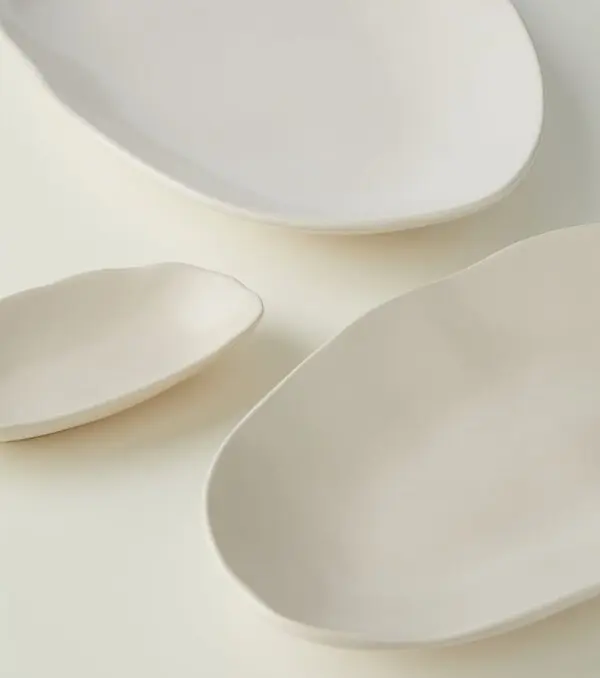 101 COPENHAGEN Native Set Of 3 Trays - White