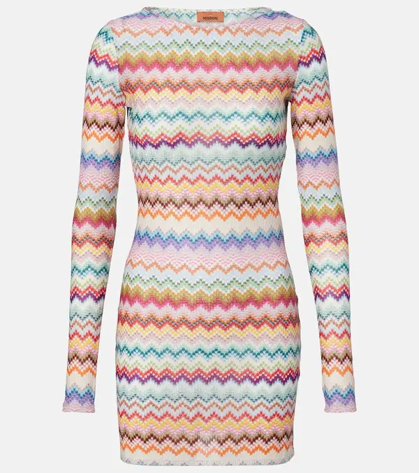 Missoni Zigzag Lamé Minidress - Multicoloured