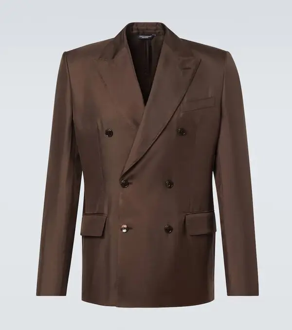 Dolce & Gabbana Silk Twill Double-breasted Blazer