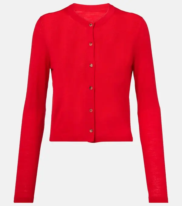 Khaite Brieta Wool-blend Cardigan - Red