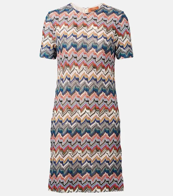 Missoni Zigzag Lamé Minidress - Multicoloured