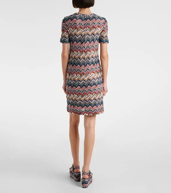 Missoni Zigzag Lamé Minidress - Multicoloured