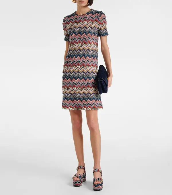 Missoni Zigzag Lamé Minidress - Multicoloured
