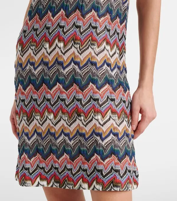 Missoni Zigzag Lamé Minidress - Multicoloured