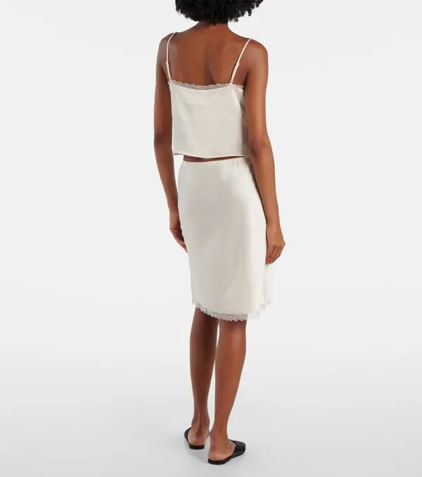 LESET Barb Cropped Lace Satin Camisole