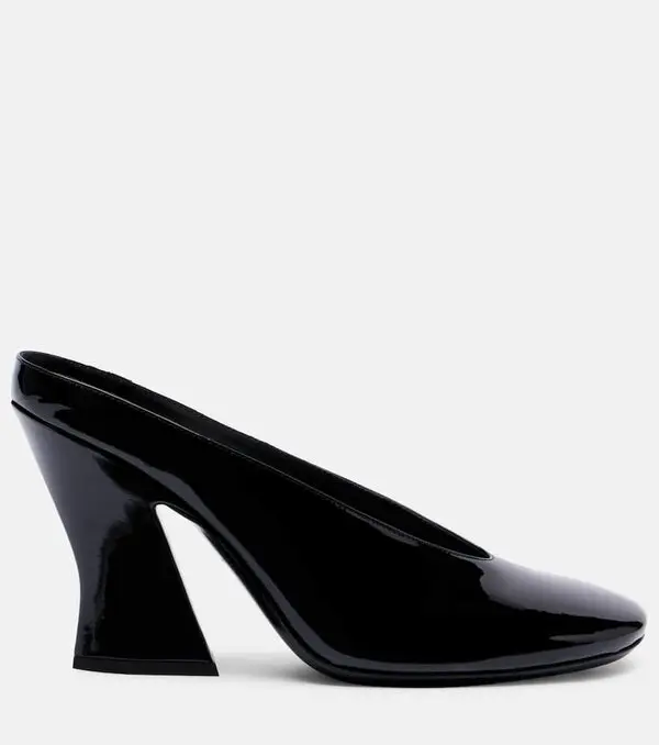 Givenchy Sculpted Patent Leather Mules - Black