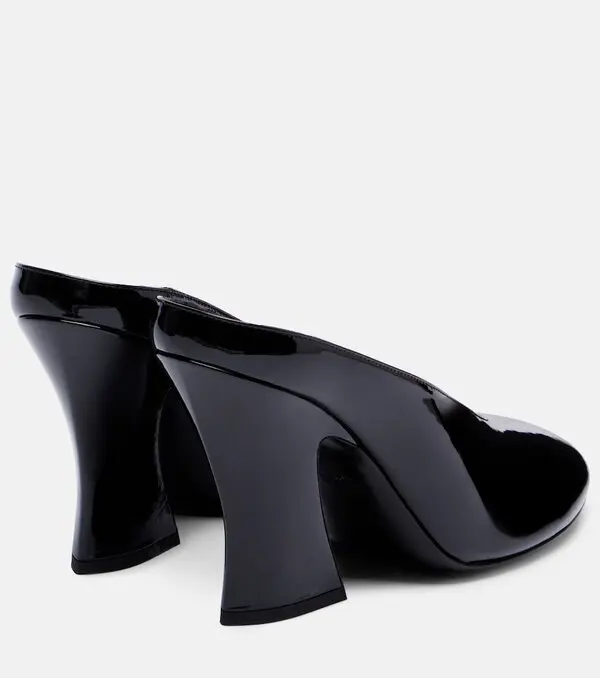 Givenchy Sculpted Patent Leather Mules - Black