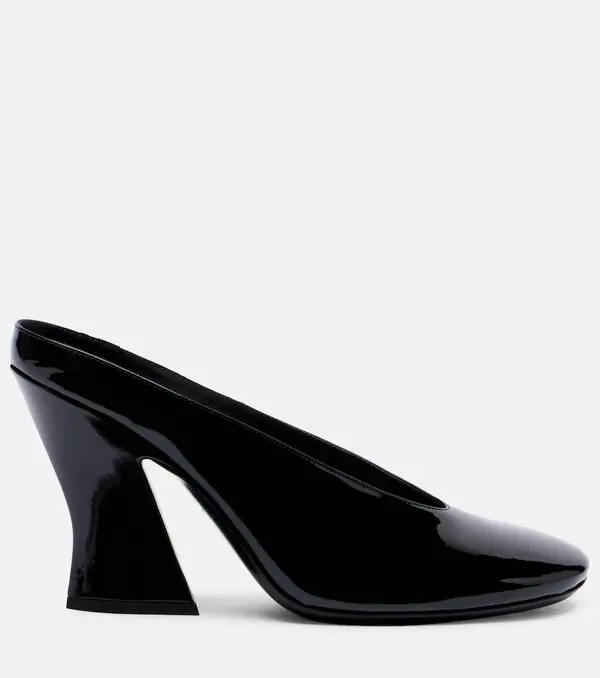Givenchy Sculpted Patent Leather Mules - Black