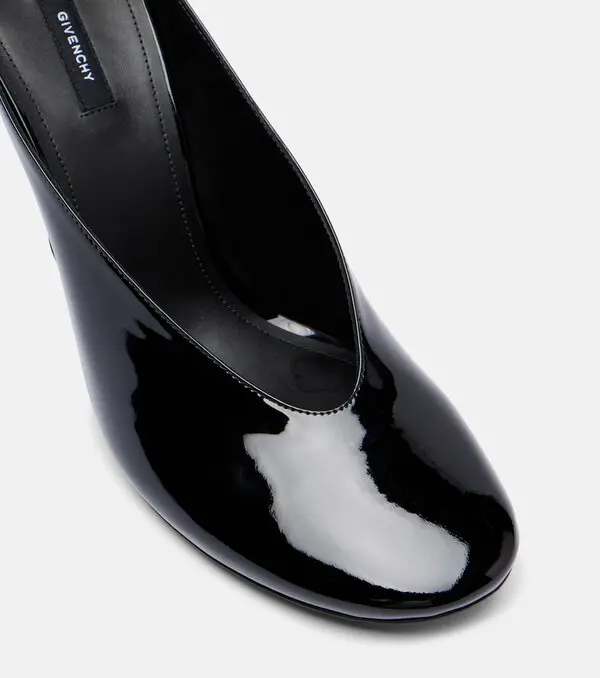 Givenchy Sculpted Patent Leather Mules - Black